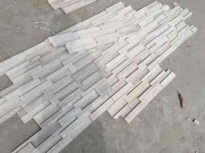 China Weiße hölzerne Stein-Umhüllung des Marmor-3D, weiße Serpeggiante-Marmor-Hauptbuch-Platten, Chenille-weißer Marmor stapelte Steinfurnier-blatt zu verkaufen