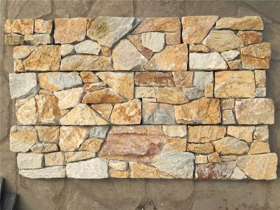 China China-Kalkstein-Hauptbuch-Platten, gelber Zclad Staplungsstein, Naturstein-Umhüllung, Wände im Freien, Kultur-Stein zu verkaufen