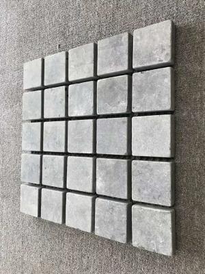 China Blauer Kalkstein ineinandergegriffene Steinplatte, Stein auf Netz, Gehweg, Straßenbetoniermaschinen, graue Wand-Fliesen, Dekor-Stein zu verkaufen