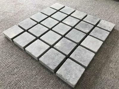 China Blauer Kalkstein ineinandergegriffene Steinplatte, Stein auf Netz, Gehweg, Straßenbetoniermaschinen, graue Wand-Fliesen, Dekor-Stein zu verkaufen