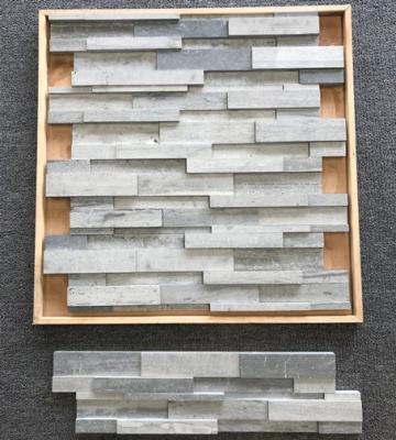 China Blaue Stein-Platten des Marmor-3D, z-Steinumhüllung, hellgrauer Kultur-Stein, Staplungssteinfurnier-blatt zu verkaufen