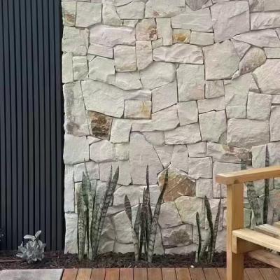 China White Sandstone Irregular Random Flagstone for Wall Decor en venta