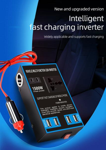 Quality Universal Travel Charger 0.3KG Car Inverter Converter 1500W 12V/24V To 220V 50hz for sale