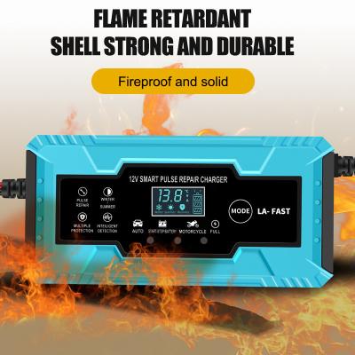 China 12V/24V Output SCP Function Fully Automatic LCD Smart Battery Charger with Multi Safety Protections and LCD Display for sale