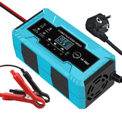 China 12V/24V Output SCP Function Fully Automatic LCD Smart Battery Charger with Multi Safety Protections and LCD Display for sale