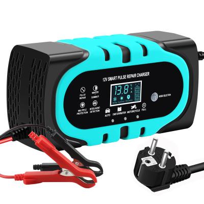 China Digital Display Battery Charger 12V 24V 20A 15A 10A 6A Smart Repair Charger with 90% Charging Efficiency and ABS Material for sale