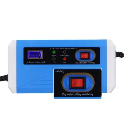 China Portable 12V 10A 24V Big Truck Charger Full Intelligent Automatic Repair Type Tricycle Battery Charger for sale