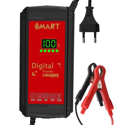China 12V 20A Electric Vehicle E-bike Scooter Battery Charger 8A LCD Pulse Repair Lead Acid Charger for sale