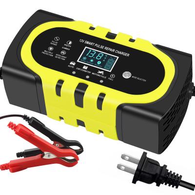 China 12V 10A Car Battery Charger for Motorcycle AGM Gel Lead Acid Battery Automatic Identification and Universal Compatibility for sale