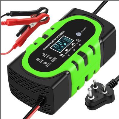 China SCP Function Full Intelligent 110V 240V 12V 6V 12A Battery Charger for Motorcycle Car Lead-Acid Battery for sale