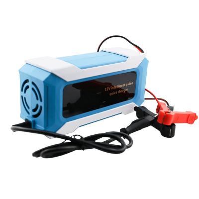 China 12V 8A 24V 4A Car Motorcycle Full Automatic Lead Acid Battery Charger with LCD Display and PC Fireproof Material 125W for sale