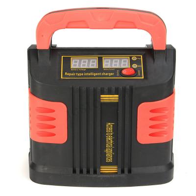 China Full Automatic LCD Display 12V12A 24V6A Portable Car Battery Charger with Over-charging Protection and Repair Function for sale