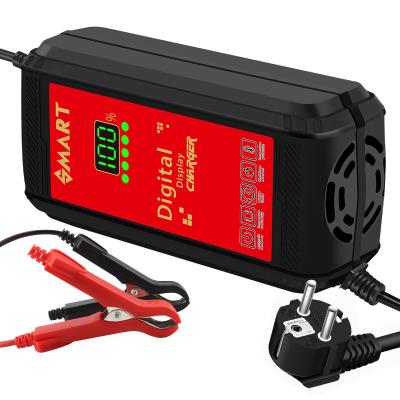 China Fashionable Lead Acid Battery Charger 7.5W Automatic Identification Solar Car Lead-Acid Battery Charger 12V 7A 8A 10A for sale