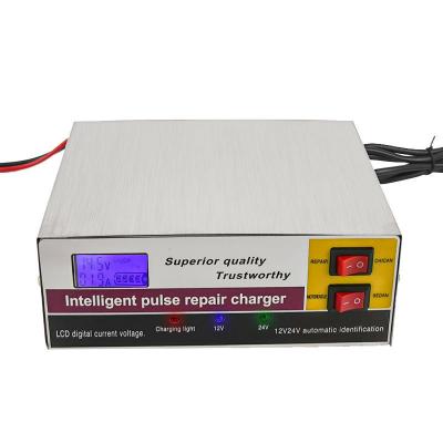 China Private Mold Fast Charging Speed Automotive Car Battery Charger 12V 10A 24V 5A Pulse Repair Charger for Motorcycle for sale