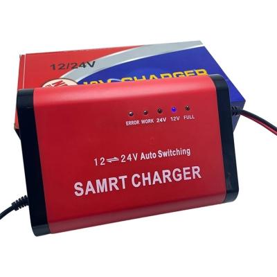 China Charging Full Automatic 12V 12A 24V 6A Car Battery Charger 220V Electric Tool Smart Charging Lead-Acid Battery 90% Efficiency for sale