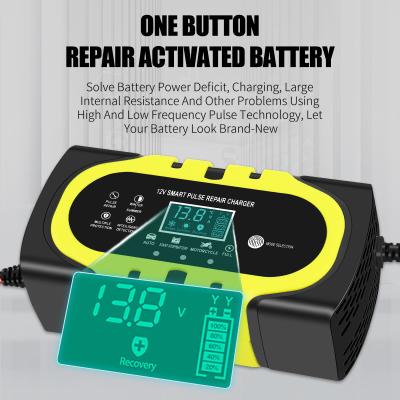 China 2024 Automatic Maintainer Motorcycle/Scooter Battery Charger 12V 10A 20A Smart Charging Pulse with PC Fireproof Material for sale