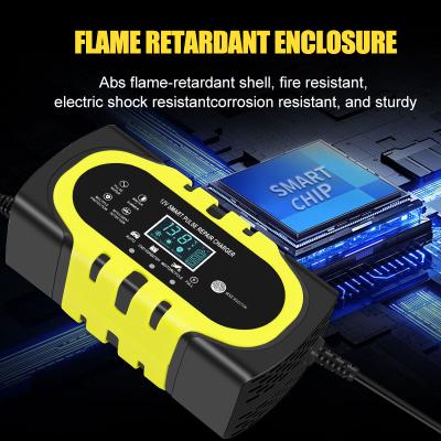 China 2024 Automatic Maintainer Motorcycle/Scooter Battery Charger 12V 10A 20A Smart Charging Pulse with PC Fireproof Material for sale