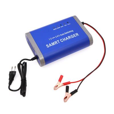 China Universal 12V 24V 10A Automatic Smart Car Motorcycle Truck Tricycle Battery Charger for Dry Cell Water/Lead-Acid Battery for sale