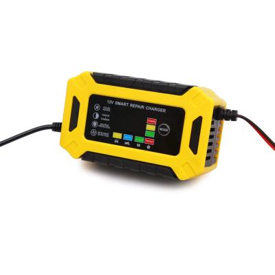 China Connector Current Protection 12V 10A 8A Smart Digital Display Pulse Repair Car Battery Charger for AGM Gel EFB Battery for sale