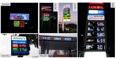 China RF  wireless control Custom 888.8 red led fuel price sign display board Custom LED Gas Station Price Board for sale