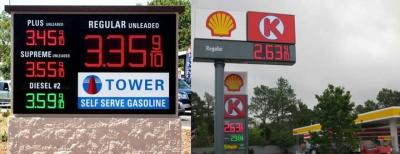 China Electronic Price Board Custom 8.889/10 red led fuel gas price sign Custom LED Gas Station Price Board for sale