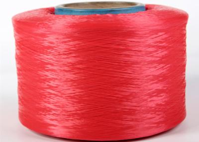 China High Stretch 900D Polypropylene FDY Yarn / AA Grade Dyed PP Filament Yarn , Red Color for sale