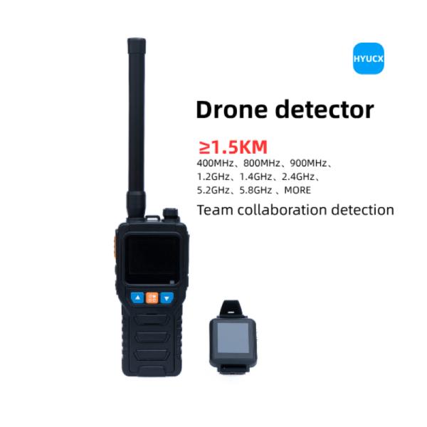 Quality CH05 Portable Drone Detector with 1.5km Detection Radius and 70MHz to 6.2GHz Frequency Range Featuring Wrist Watch Alert System for sale