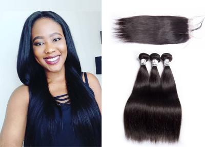 China 10A Virgin 12 Inch Straight Human Hair Weave For America Ladies Natural Color #1b for sale