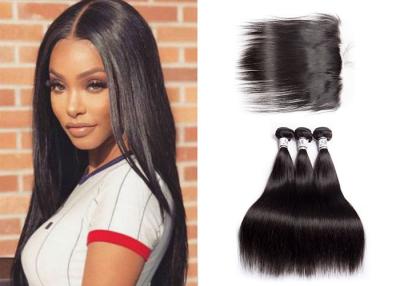 China 9A Grade 3 Bundles Of Brazilian Straight Hair With Frontal No Synthetic Hair Mixed for sale
