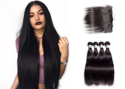 China Queenlife Long Remy Straight Human Hair Weave 3 Bundles With Frontal Natural Looking for sale
