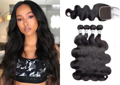 China Silky Body Wave Hair Extensions Human / Black Brazilian Body Wave 30 Inch for sale