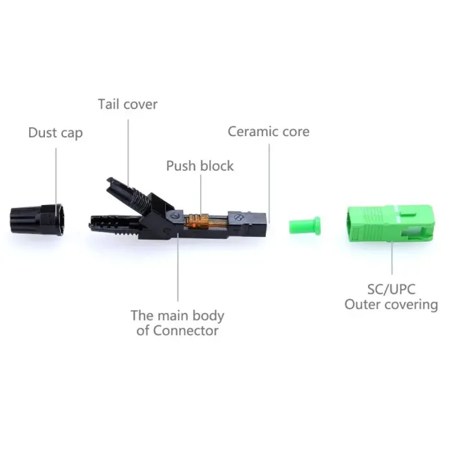 Sc Field Assembly Optical FTTH Connector Green Sc/APC Fast Connector