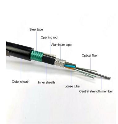 중국 지하 광섬유 케이블 GYTA53 단일 모드 장갑 강철 테이프 더블 재킷 판매용