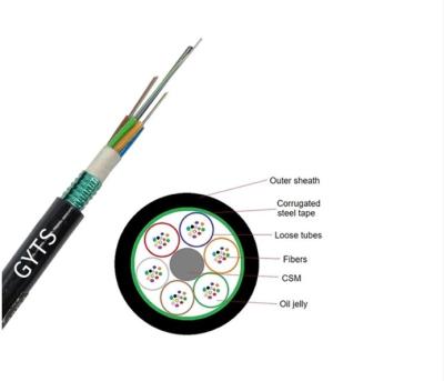 중국 직접 매장 144 코어 광섬유 야외 케이블 항 설치류 강철 테이프 장갑 섬유 케이블 GYTS 판매용