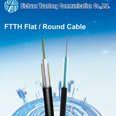 China Outdoor Frp Ftth Aerial Drop Cable , 12 Core Fiber Drop Wire for sale