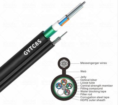 Cina Figura 8 fibra corazzata d'acciaio - filo del cavo ottico GYTC8S 72 in vendita