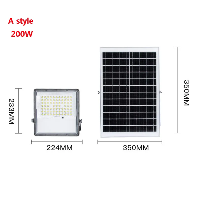 Solar flood light side profile with mounting bracket