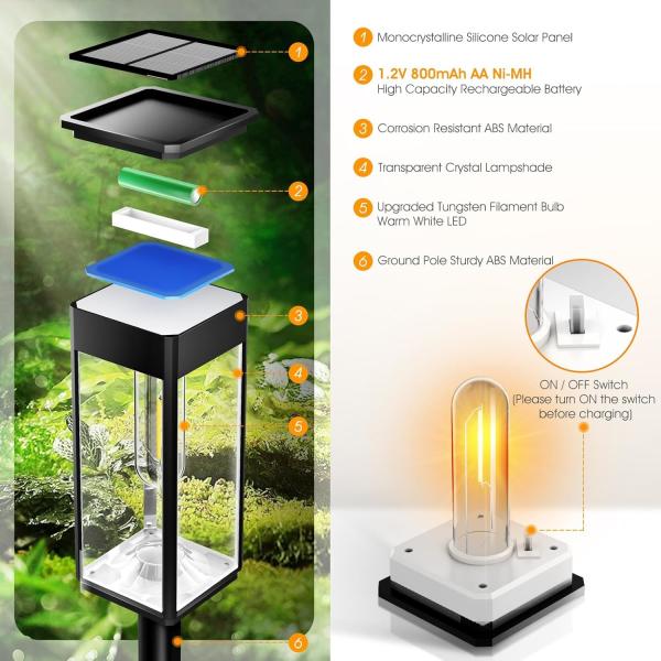 Quality Decorative Solar Path Lights 3000K Waterproof Solar Pathway Lights 3LM for sale
