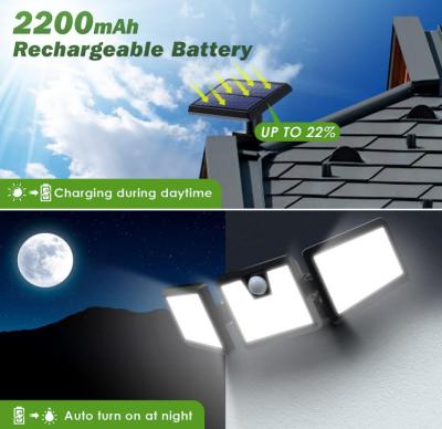 Cina LED luce solare per parete 3000K 6000K PIR luce esterna per parete 100lm/W caldo fresco regolabile in vendita