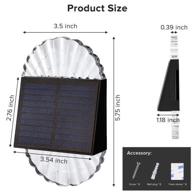 China 5V Solar Wall Light IP44 Outdoor Solar Fence Lights 2000K For Outdoor Decorative for sale