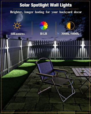 China 50 Lumen Outdoor Fence Solar Lights IP65 RGB Color LED Lights 12 Modes for sale
