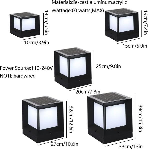 Black / Grey Modern Gate Pillar Lights Intelligent Outdoor Lights For Gate Pillars