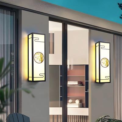 Cina Luce per porte di casa in rame marmoreo Lampade a parete esterne a prova d'acqua solari in vendita