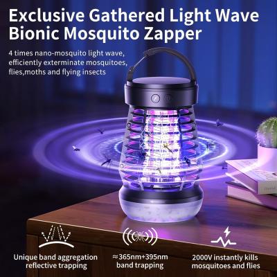 China Lâmpada Mata-Mosquitos Multifuncional Recarregável All in One com Luz de Acampamento e Luz de Emergência SOS à venda