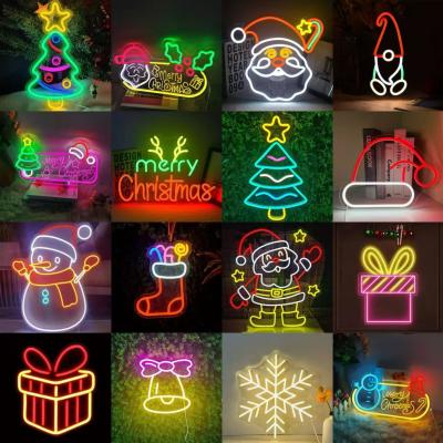 China Custom Christmas LED Decorative Neon Lights Christmas Tree Indoor Decorative Ambiance Lights Outdoor Light Strip Decorative Lights for sale