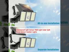 Waterproof Split Sensor Wall Light Solar Split Body Sensor Garden Lights