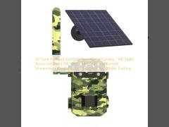 Câmera de vigilância solar de 4G, com visão noturna HD, sensor PIR inteligente, monitoramento remoto de telefone celular, IP66, à prova d'água, concebida para rastrear a vida selvagem