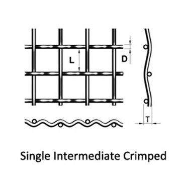 1 maglia di Mesh Single Intermediate Crimped Wire, cavo di 1.6-4.8mm, ss, Au, Al