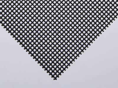 The details of black powder coated aluminum alloy security screen with 11 mesh 0.9 mm wire.