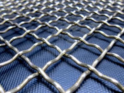 China SUS304 Steel Crimped Wire Mesh Galvanized Square Hole For Vibrating Screen Filter for sale